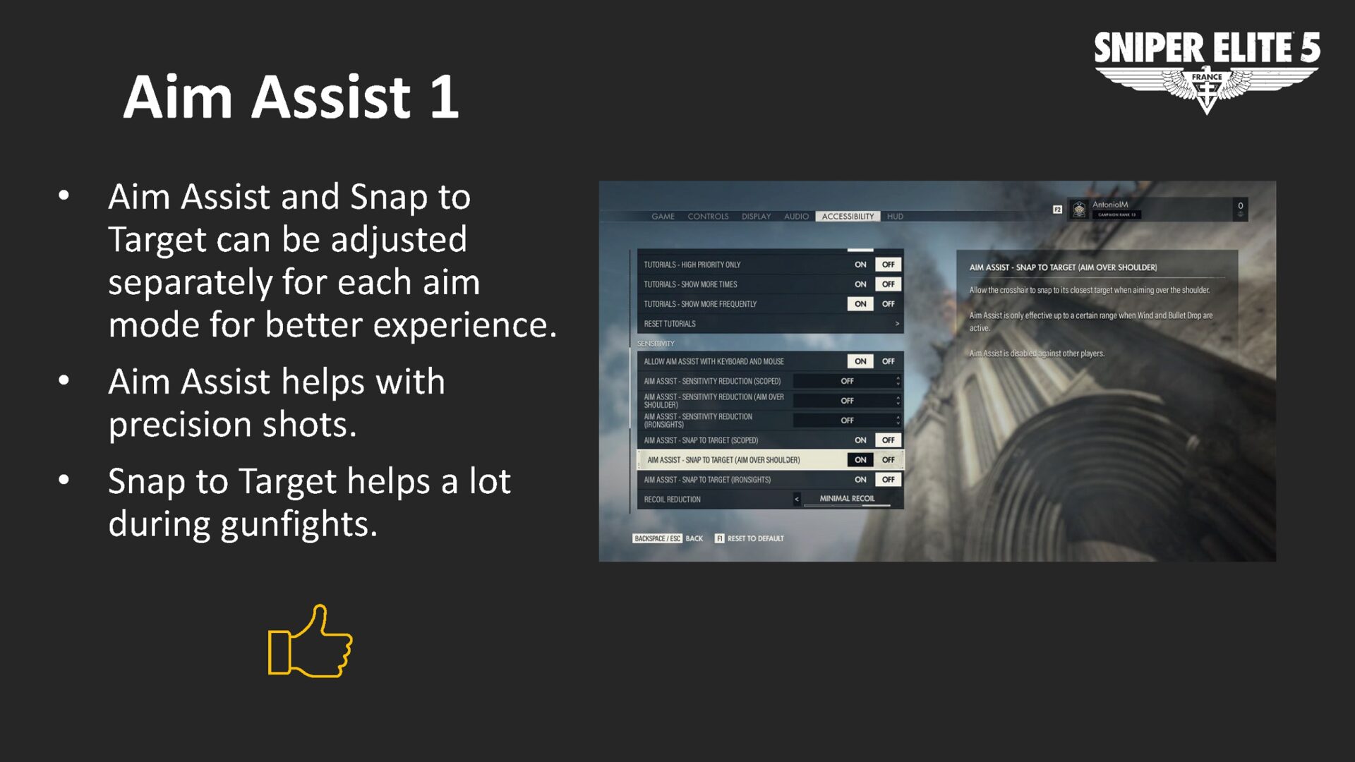 Sniper Elite 5 - Accessibility Review for Rebellion - Game ...